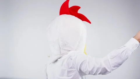 Chicken, party and costume with a man da... | Stock Video | Pond5