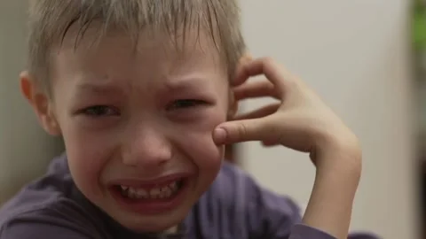 Child Boy Crying Bitterly slow motion | Stock Video | Pond5