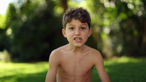 Child boy screaming from top of his lung... | Stock Video | Pond5