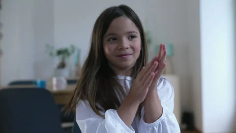 Child clapping hands, one small girl sho... | Stock Video | Pond5