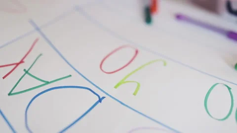 Child drawing. Hand of a child writing l... | Stock Video | Pond5