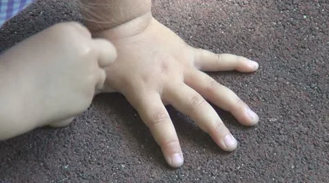 Child Drawing, Tracing Hand with Chalk o... | Stock Video | Pond5