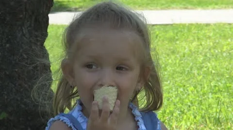 Child Girls Licking Ice Cream Stock Video Footage | Royalty Free Child ...