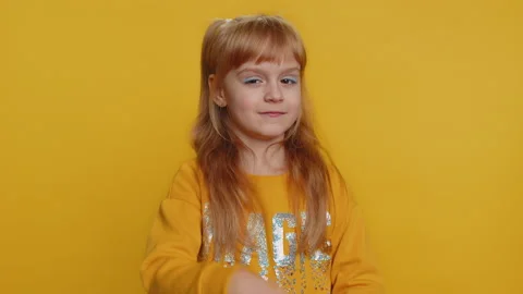 Child girl kid showing thumbs up and nod... | Stock Video | Pond5