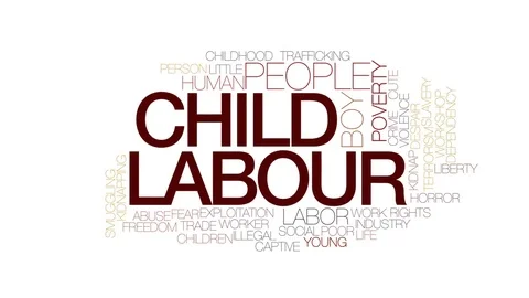 Child labour animated word cloud, text d... | Stock Video | Pond5
