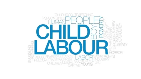 Child labour animated word cloud, text d... | Stock Video | Pond5