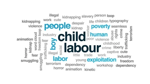 Child labour animated word cloud. Kineti... | Stock Video | Pond5