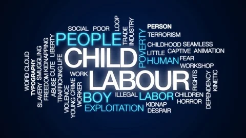 Child labour animated word cloud. Kineti... | Stock Video | Pond5