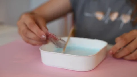 child making slime himsel - step by step... | Stock Video | Pond5