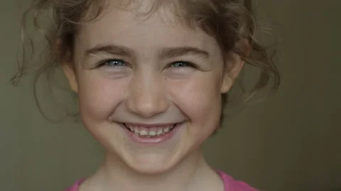 Child Portrait Closeup. Close up Little ... | Stock Video | Pond5