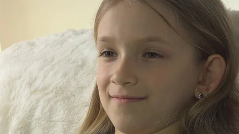 Child Portrait Watching TV, Little Girl ... | Stock Video | Pond5