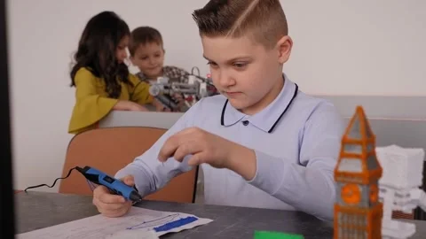 A child, teen boy makes a plastic boat, ... | Stock Video | Pond5