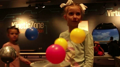 Children experiment with levitating airb... | Stock Video | Pond5