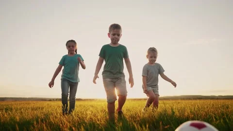 children in the park. happy group of chi... | Stock Video | Pond5