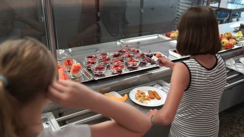 Children picking Healthy School Food in ... | Stock Video | Pond5
