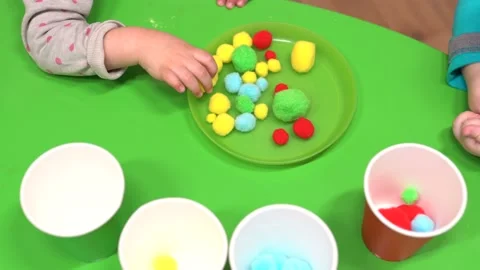 Children play with colors and learn to d... | Stock Video | Pond5