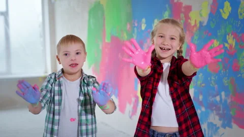 children playing with colors at home dur... | Stock Video | Pond5