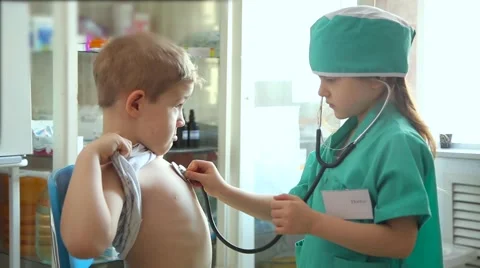 Children playing doctor | Stock Video | Pond5