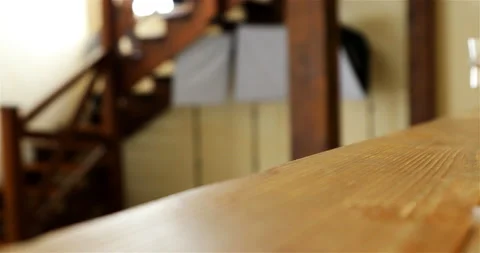 children run along the corner wooden sta... | Stock Video | Pond5