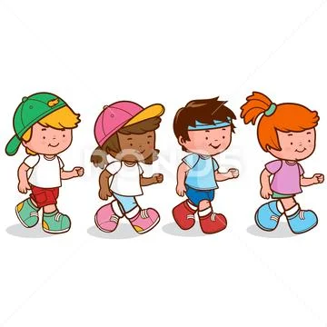 Children running. Vector illustration Illustration #157480440