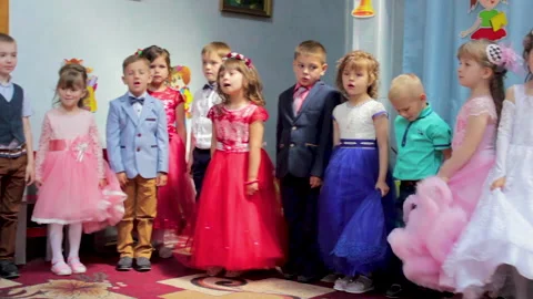 children sing in kindergarten | Stock Video | Pond5