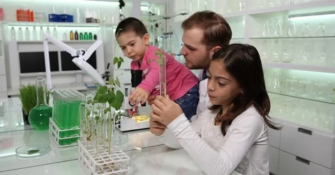 Children Visit Laboratory Kids Girls Pla... | Stock Video | Pond5
