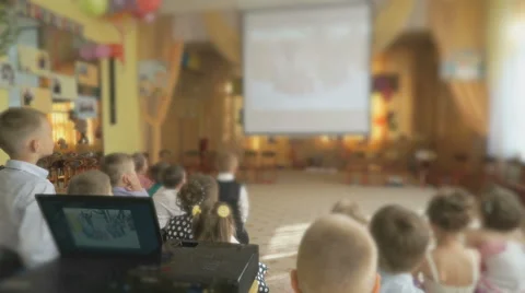 Children watching the pictures using a p... | Stock Video | Pond5