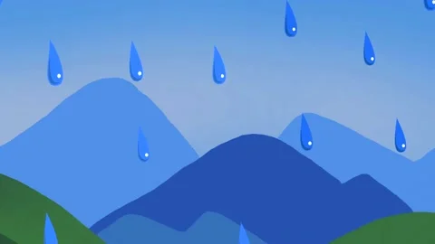 Children's cartoon animation of a rainy ... | Stock Video | Pond5