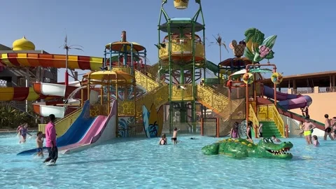 Childrens splash zone waterpark, Kids ha... | Stock Video | Pond5