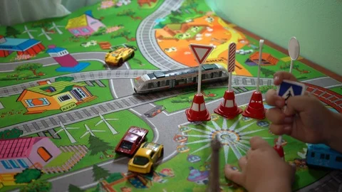 Children's toys "Road signs" and "Road m... | Stock Video | Pond5