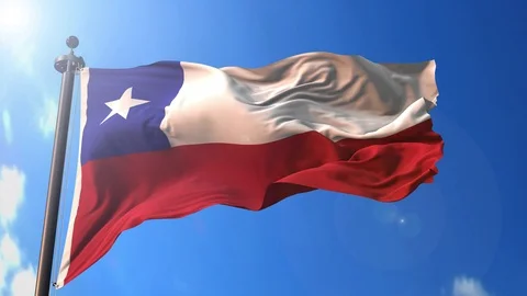 Chile animated flag pack in 3D and green... | Stock Video | Pond5