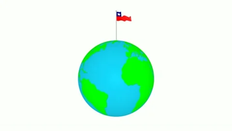 Chile national flag fly animated on plan... | Stock Video | Pond5