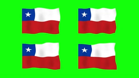 Chile Waving Flag 2D Animation on Green ... | Stock Video | Pond5