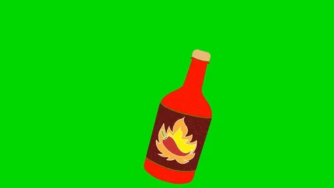 Chili sauce hand drawn green screen. flo... | Stock Video | Pond5