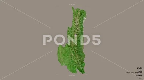 Chin - Myanmar. Bounding box. Satellite: Royalty Free #137341002
