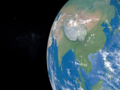 China area in planet Earth, view from ou... | Stock Video | Pond5