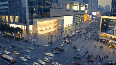 China chengdu spring city road commercia... | Stock Video | Pond5