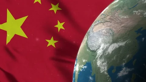 China Flag and China Map on Earth Globe ... | Stock Video | Pond5