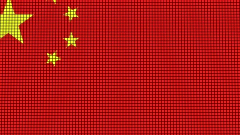 China Flag animated in pixel grid style ... | Stock Video | Pond5