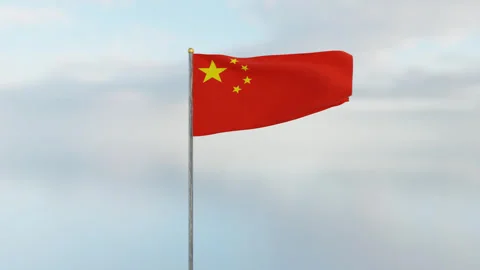 China Flag Loop. Realistic 4K. 30 fps fl... | Stock Video | Pond5