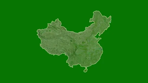 China map - cartoon. Regions. Satellite. | Stock Video | Pond5