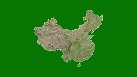 China map - cartoon. Regions. Satellite. | Stock Video | Pond5
