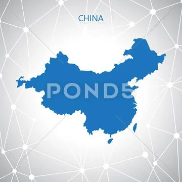 China map, communication background . Vector illustration: Royalty Free ...