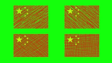 China Scribble Animation on Green Screen... | Stock Video | Pond5