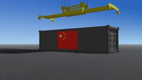 China shipping container crane loop | Stock Video | Pond5