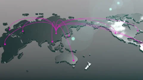 China to the world spread connection map... | Stock Video | Pond5