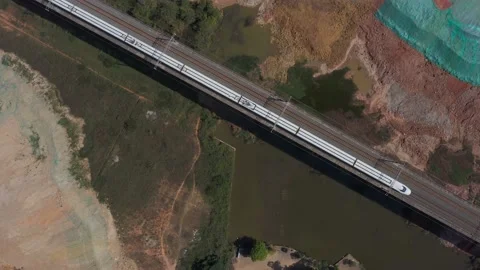 China's high-speed train driving on the ... | Stock Video | Pond5