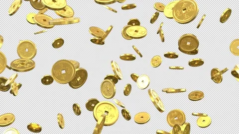 Chinese ancient gold coins rain – 3d r... | Stock Video | Pond5