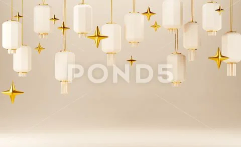 Chinese beige luxury background with pedestal, podium, round stage ...