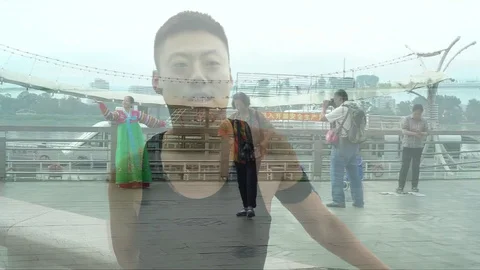 Chinese at border town get ready for Tru... | Stock Video | Pond5